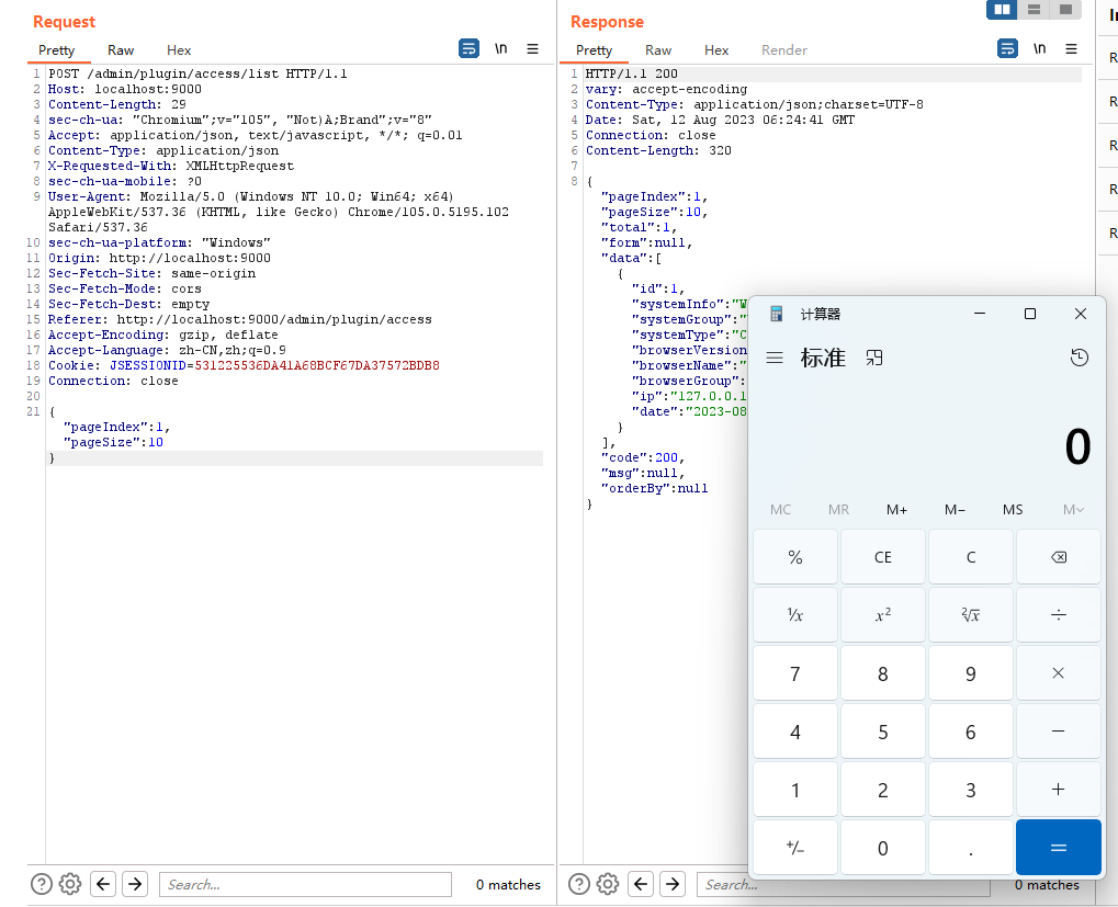 The uploaded malicious plug-in is parsed and the command is executed ...