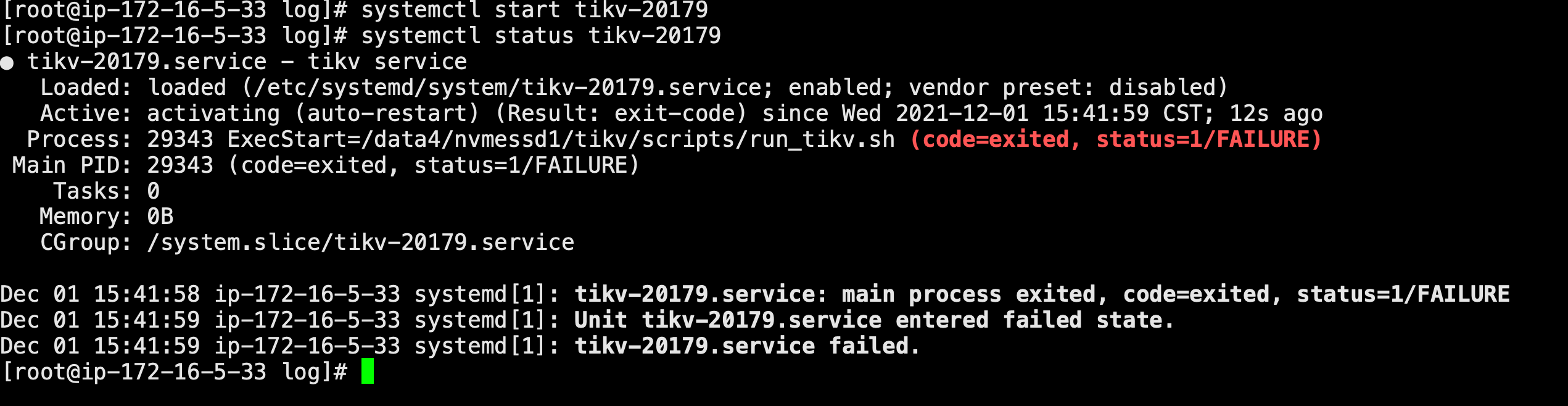 After inserted 1 billions data in to tidb, the one of TiKV never able to startup, neither ...
