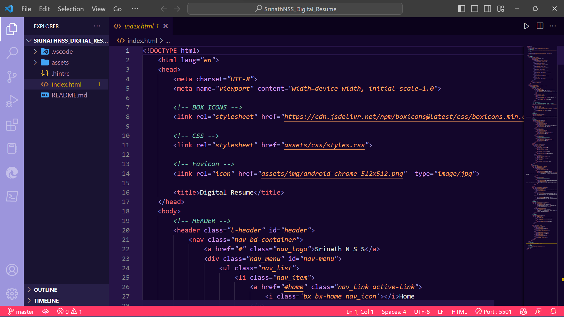 GitHub - Srinath-Kng/Digital_Resume_SrinathNSS: Simple Digital Resume Created using Html, CSS ...