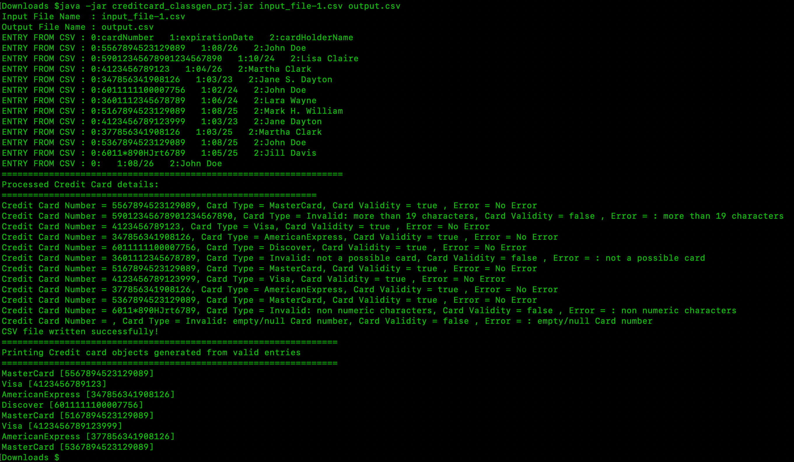 GitHub - hegdebhavya/Creditcardproblem-CMPE202: Program which will take ...