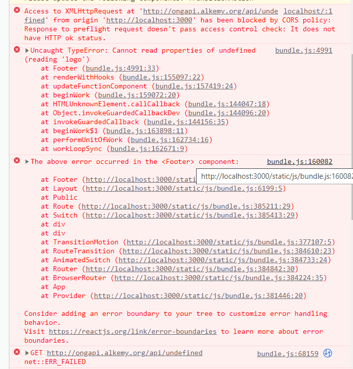 Correccion del definicion de la variable organization en src/Components/Footer/Footer.js · Issue ...