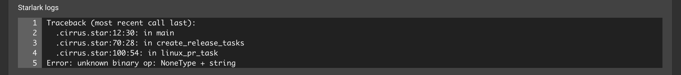 Make .cirrus.star evaluation errors more obvious · Issue #383 · cirruslabs/cirrus-ci-web · GitHub