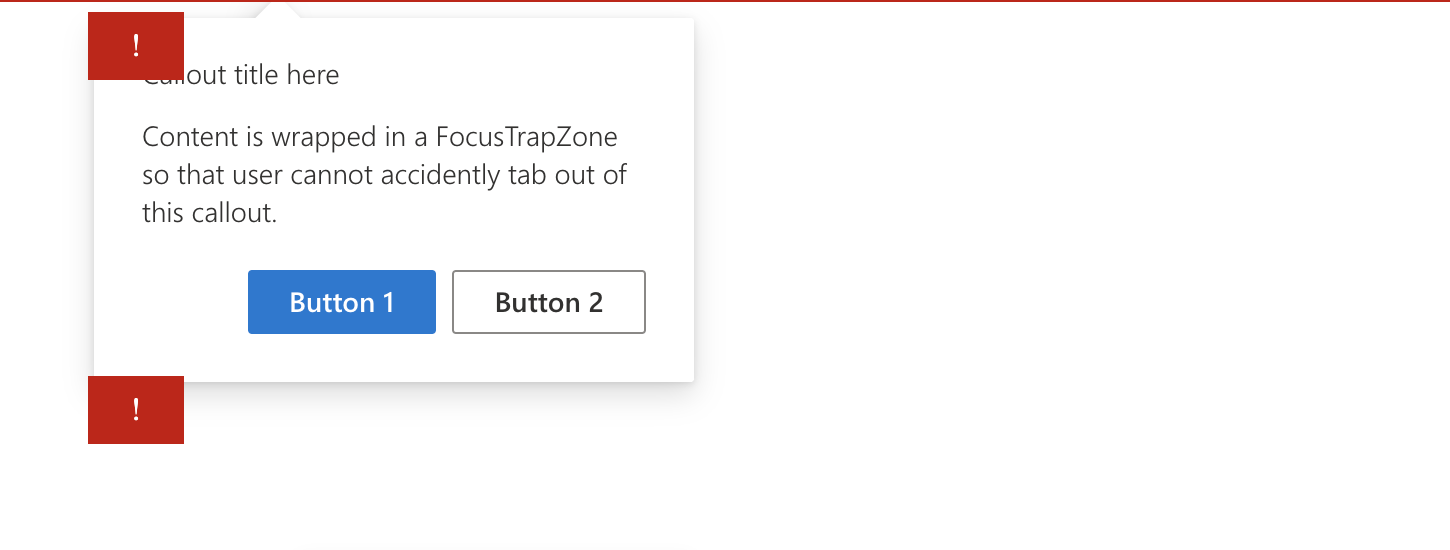 FocusTrapCallout Variant from documentation site error, "Ensures aria-hidden elements do not ...