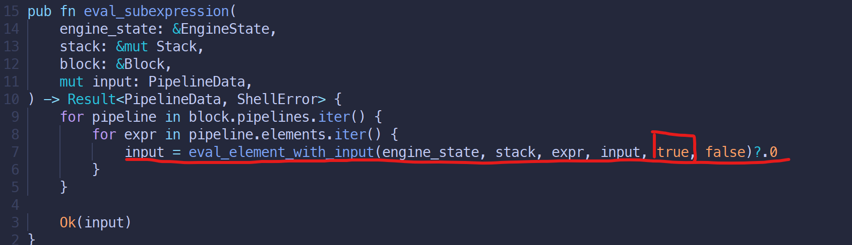 SubExpression with external command failure does not stop command running · Issue #7690 ...