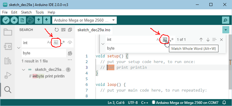 Add "Match Whole Word" setting to "Change All Occurrences" · Issue #728 · arduino/arduino-ide ...