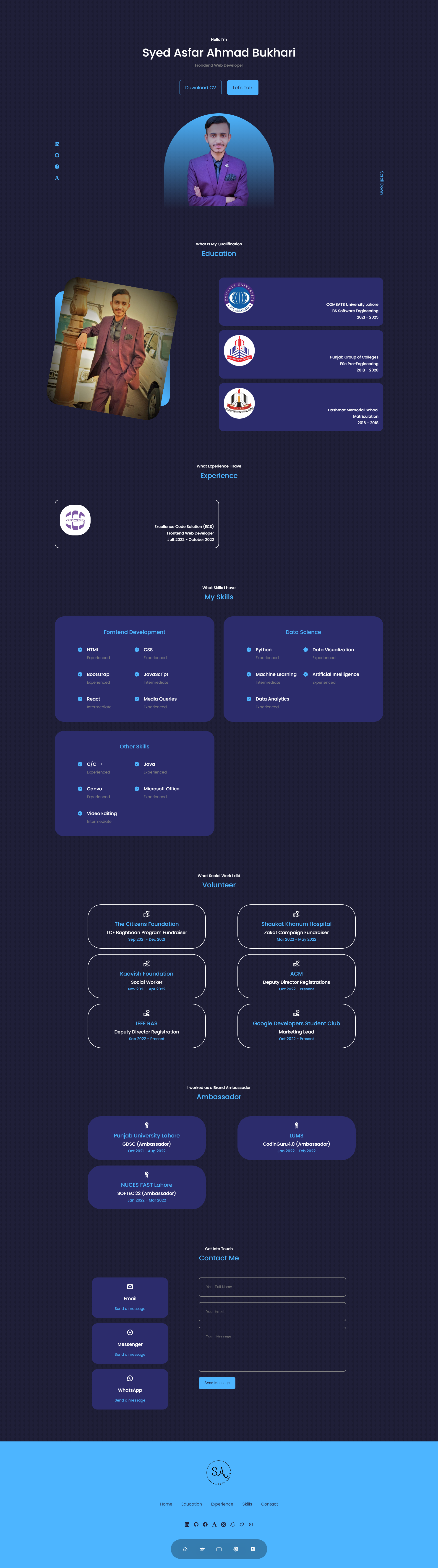 Github Syed Asfar Ahmadresume Website In React 