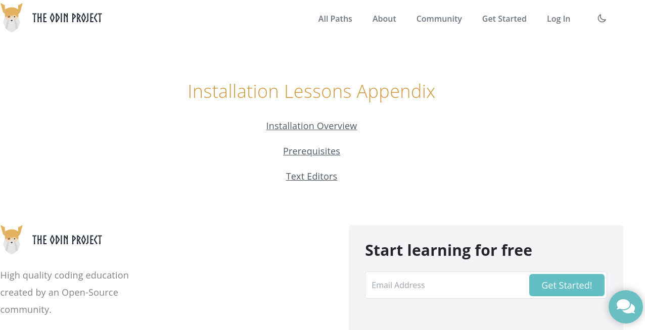 Style installation lessons appendix page · Issue #2582 · TheOdinProject/theodinproject · GitHub