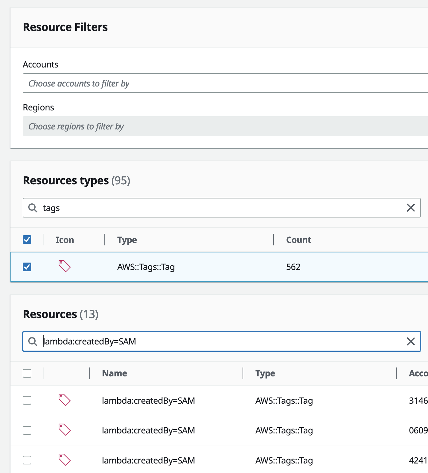 Select all resources with tag and/or multi select in search · Issue #444 · aws-solutions ...