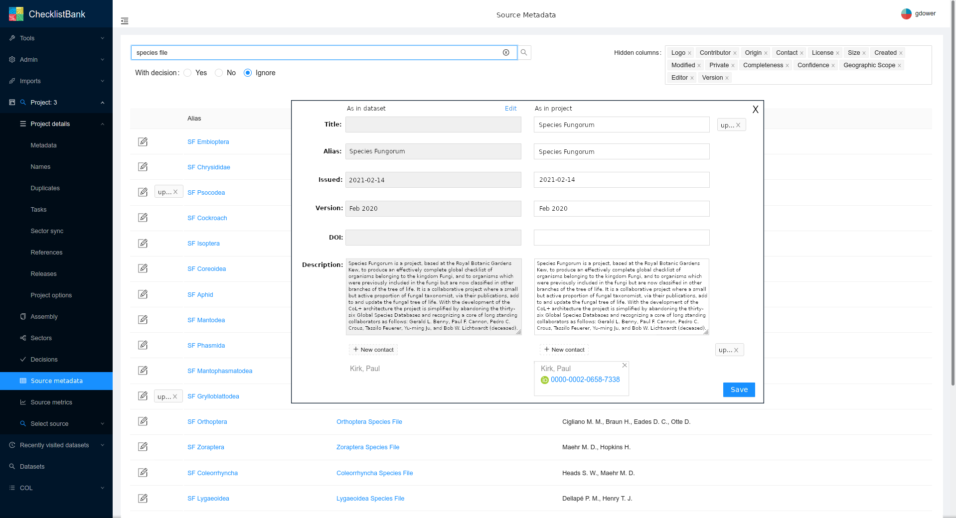 Metadata user interface proposal · Issue #937 · CatalogueOfLife ...