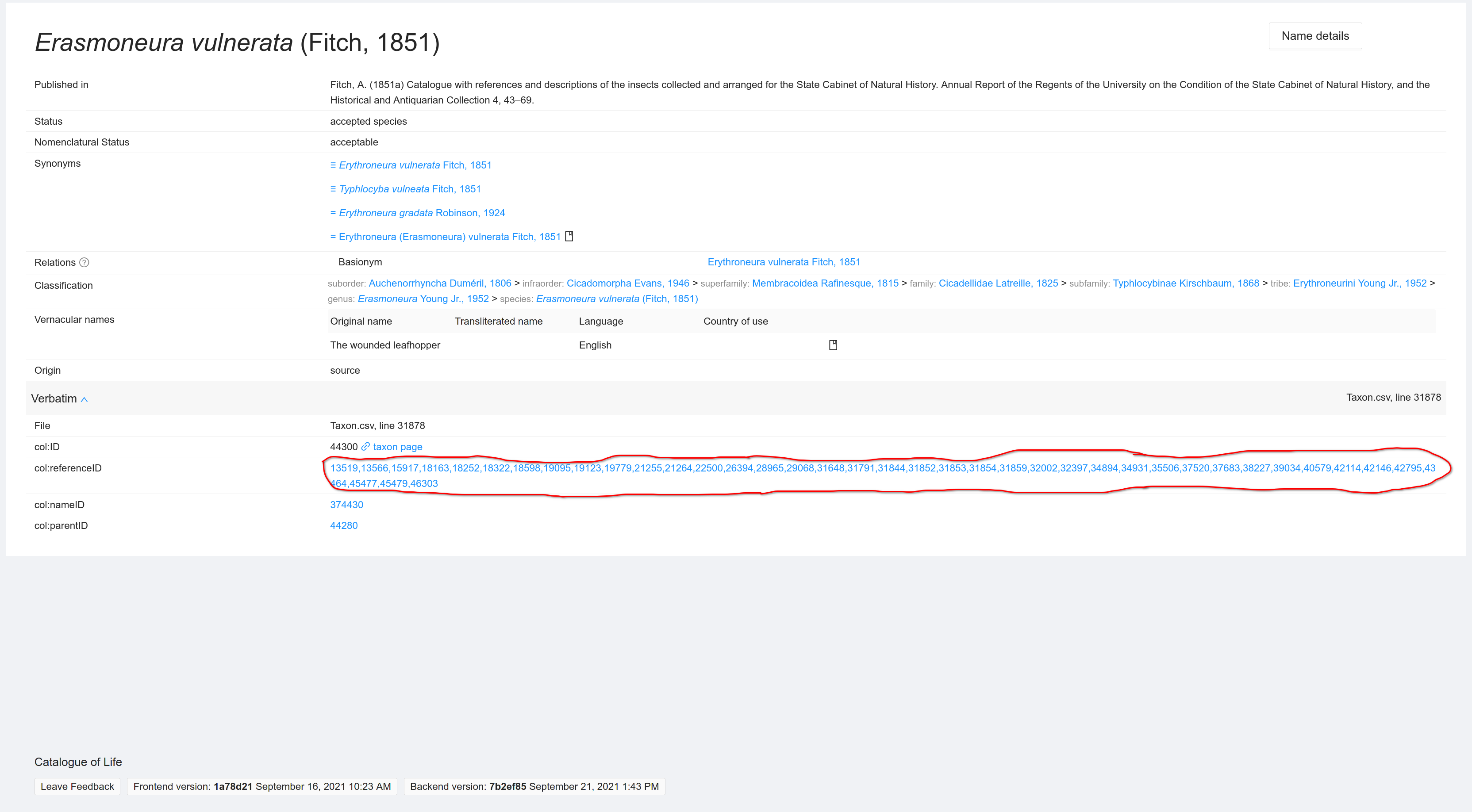 Taxonomic references not getting imported? · Issue #1058 · CatalogueOfLife/backend · GitHub
