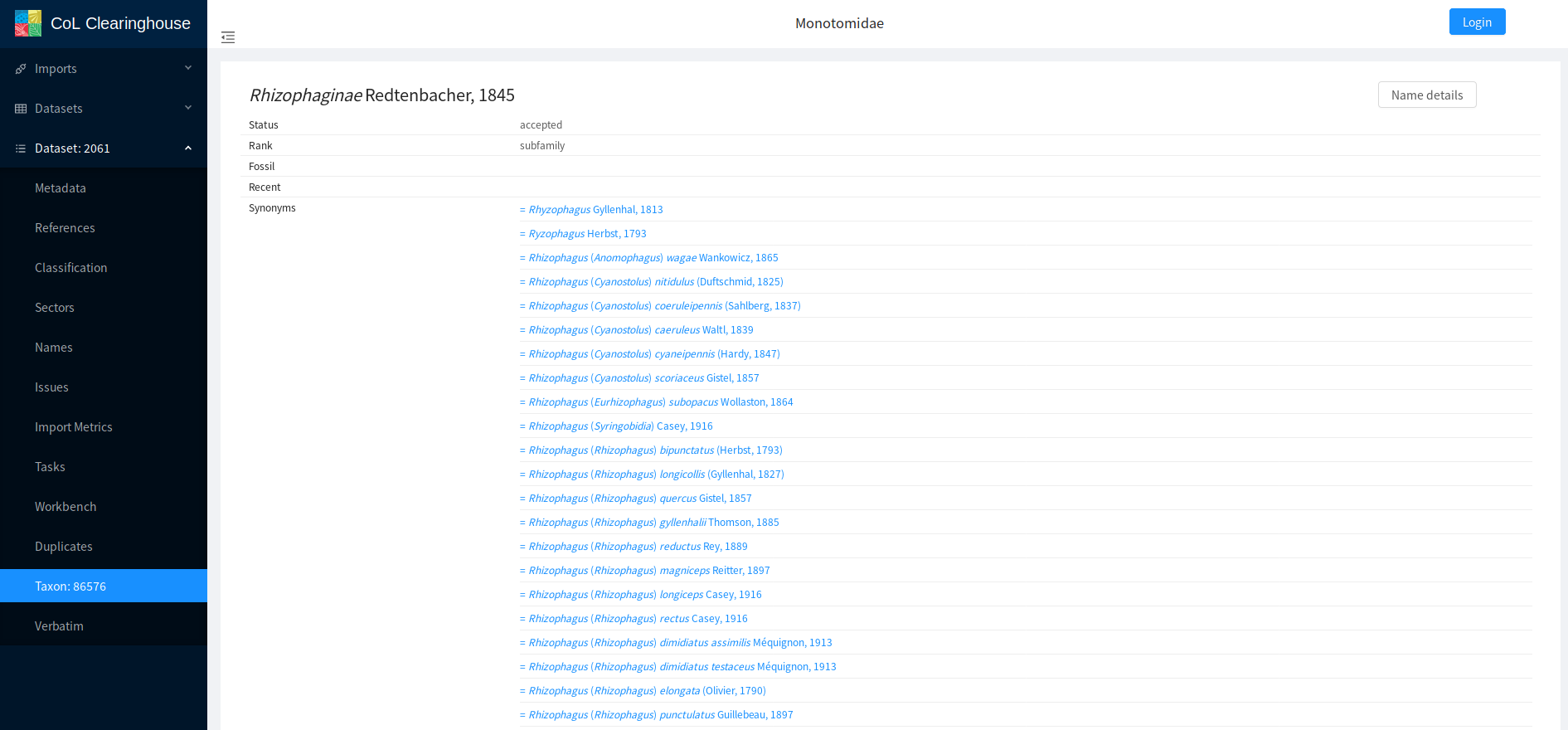 Bug - CoL - CoLDP exporter is including synonyms in taxon table · Issue #1158 · SpeciesFileGroup ...