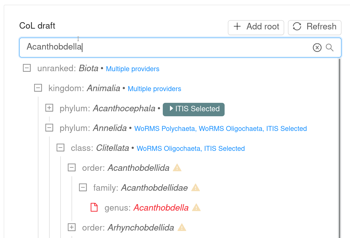 Genera with no species missing in ac-export · Issue #691 ...