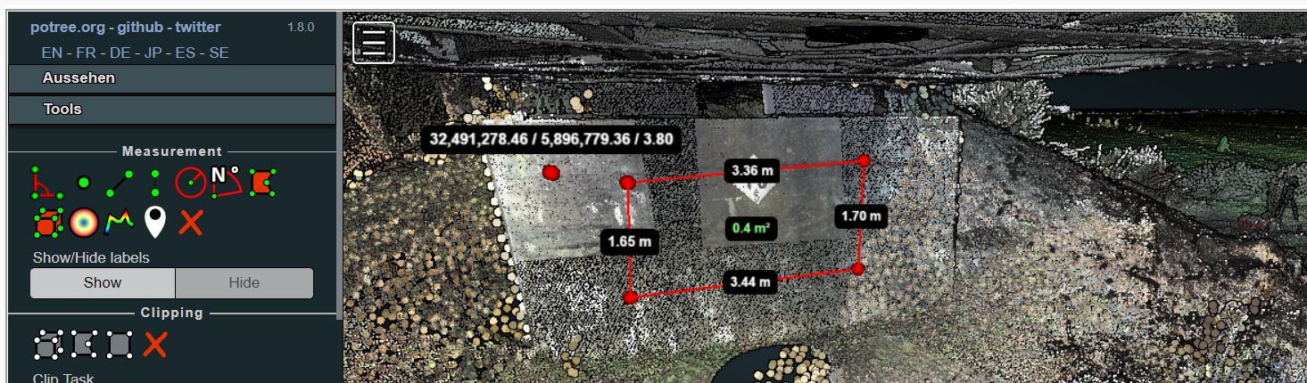 Wrong area on vertical objects · Issue #1040 · potree/potree · GitHub
