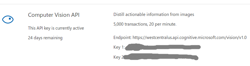 VisionServiceClient.AnalyseImageAsync throws "Access denied due to invalid subscription key ...