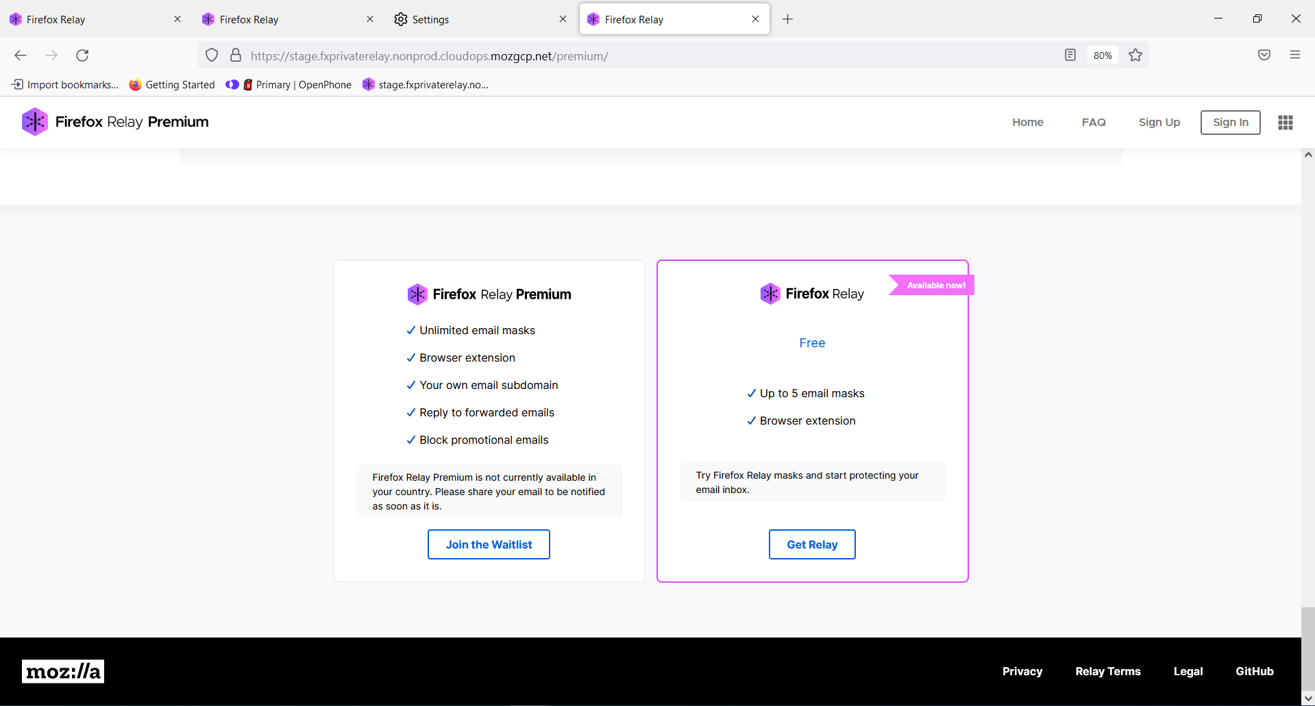 The price plans from the Landing and Interstitial pages do not list “Email tracker removal” to ...