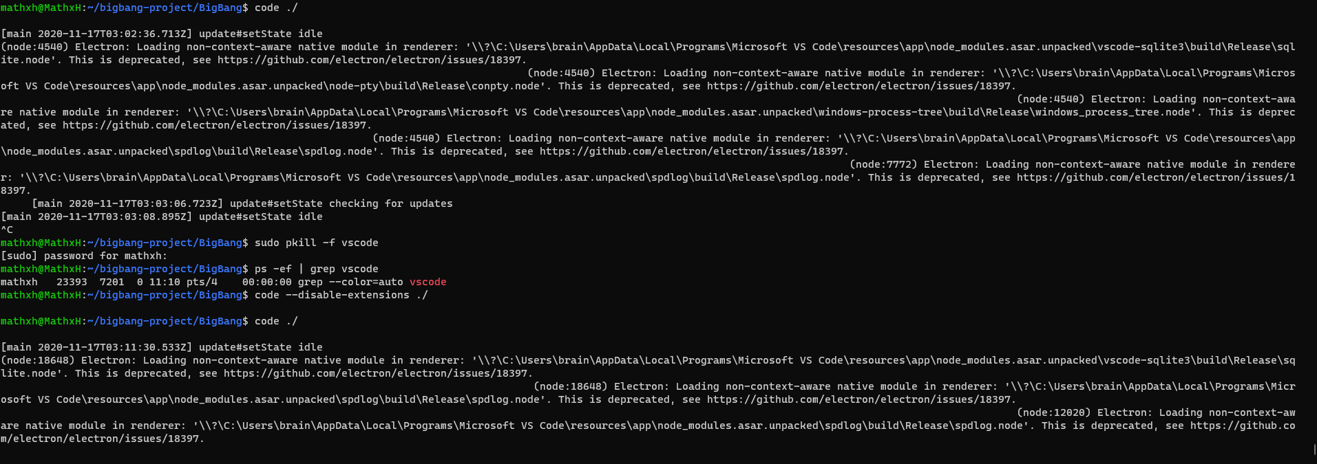 VSCode 1.51.1 run error on WSL2 · Issue #110774 · microsoft/vscode · GitHub