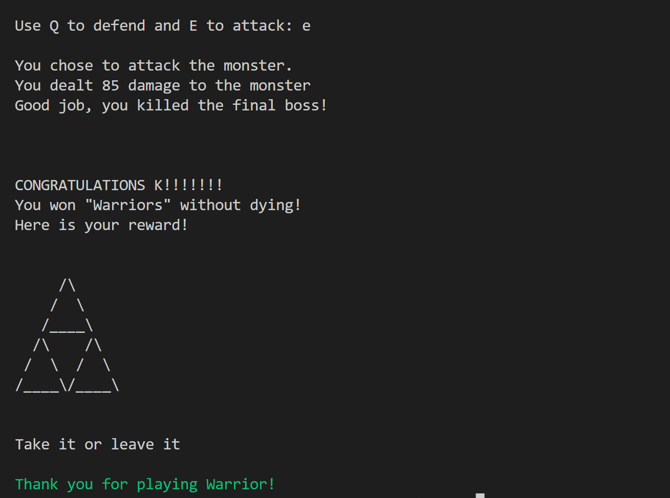GitHub - KirillDariy/Warrior-code: An adventure game in python on a 11x11 map