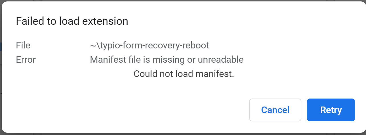 Failed to install the extension · Issue #5 · ctsstc/typio-form-recovery-reboot · GitHub