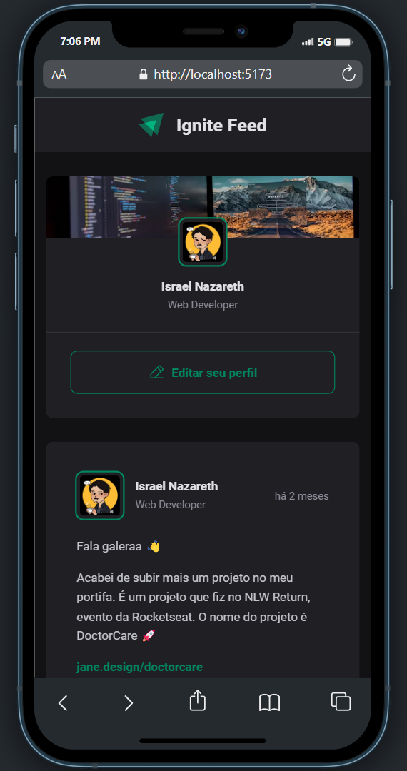 GitHub - israelnazareth/ignite-feed: Este é um projeto criado na Trilha Ignite da Rocketseat ...