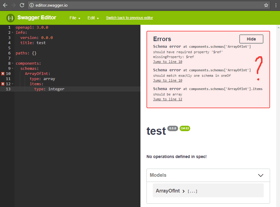 Oas 3 0 Items Triggers Validation Error Should Be Array · Issue