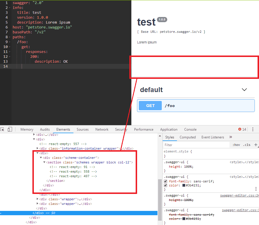 Hide Scheme Container If There Are No Authorizationschemesservers · Issue 5029 · Swagger Api 