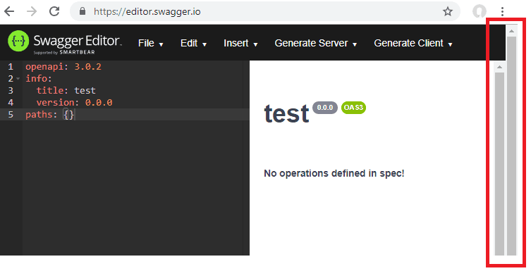 Two permanent vertical scrollbars on the right of the editor · Issue #1930 · swagger-api/swagger ...