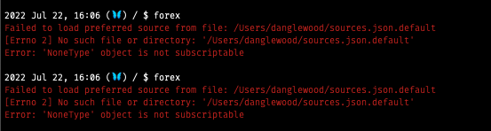 [Bug]Broken Menu - Installer v1.6 - Can't enter Forex Menu because the path for default sources ...