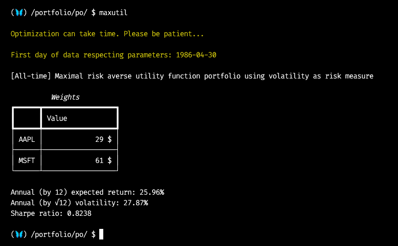 [Bug] Portfolio/PO - MaxUtil returns value as $ when weights do not add up to 100% · Issue #3689 ...