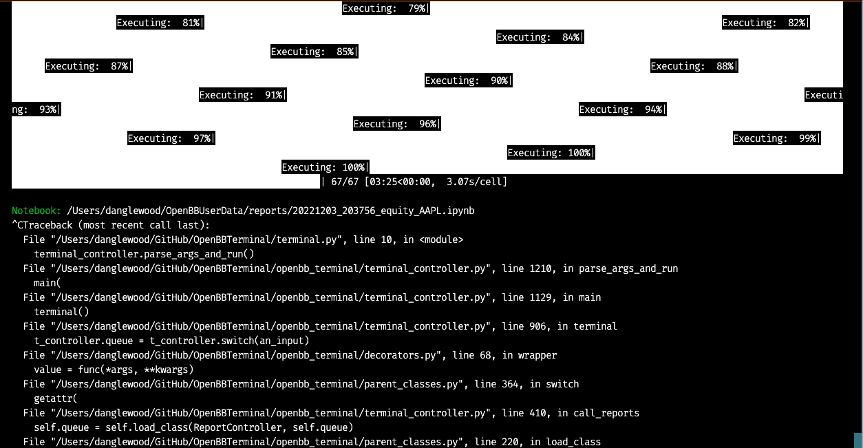 [Bug] Reports - `equity` report hangs after creating the file, must `ctrl-c` to break · Issue ...