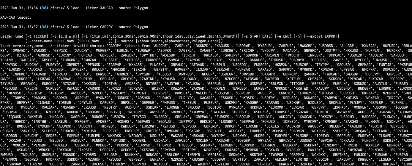 [Bug] Forex/Load - Loading a pair fails because choices are not defined in both directions ...
