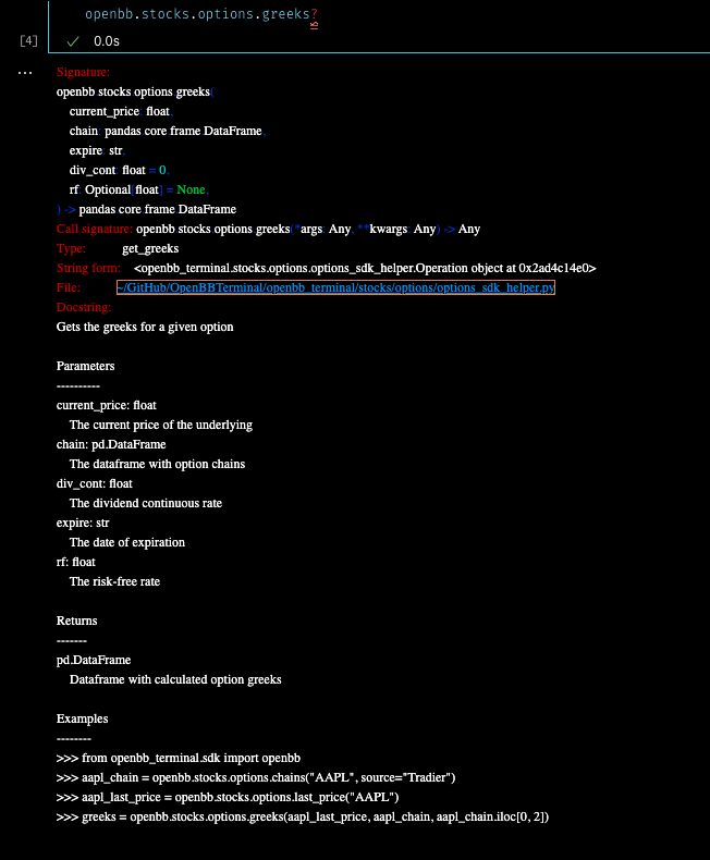 [Feature] [SDK] `openbb.stocks.options.greeks` - Calculate Greeks based on actual expiration ...