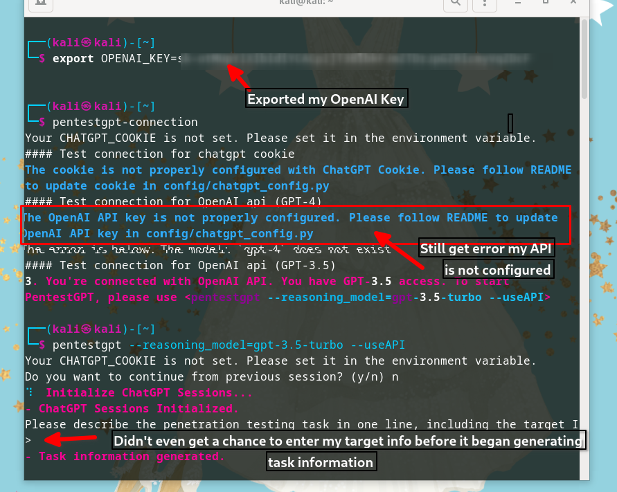 OpenAI API Key issue · Issue #113 · GreyDGL/PentestGPT · GitHub
