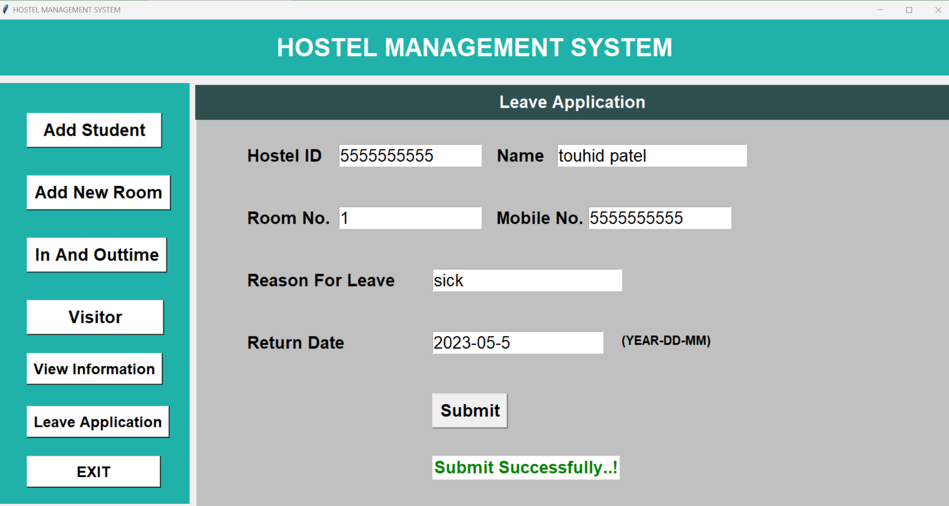 GitHub - pirjademl/Hostel-Management-system: A Hostel Management Project in python using tkinter ...