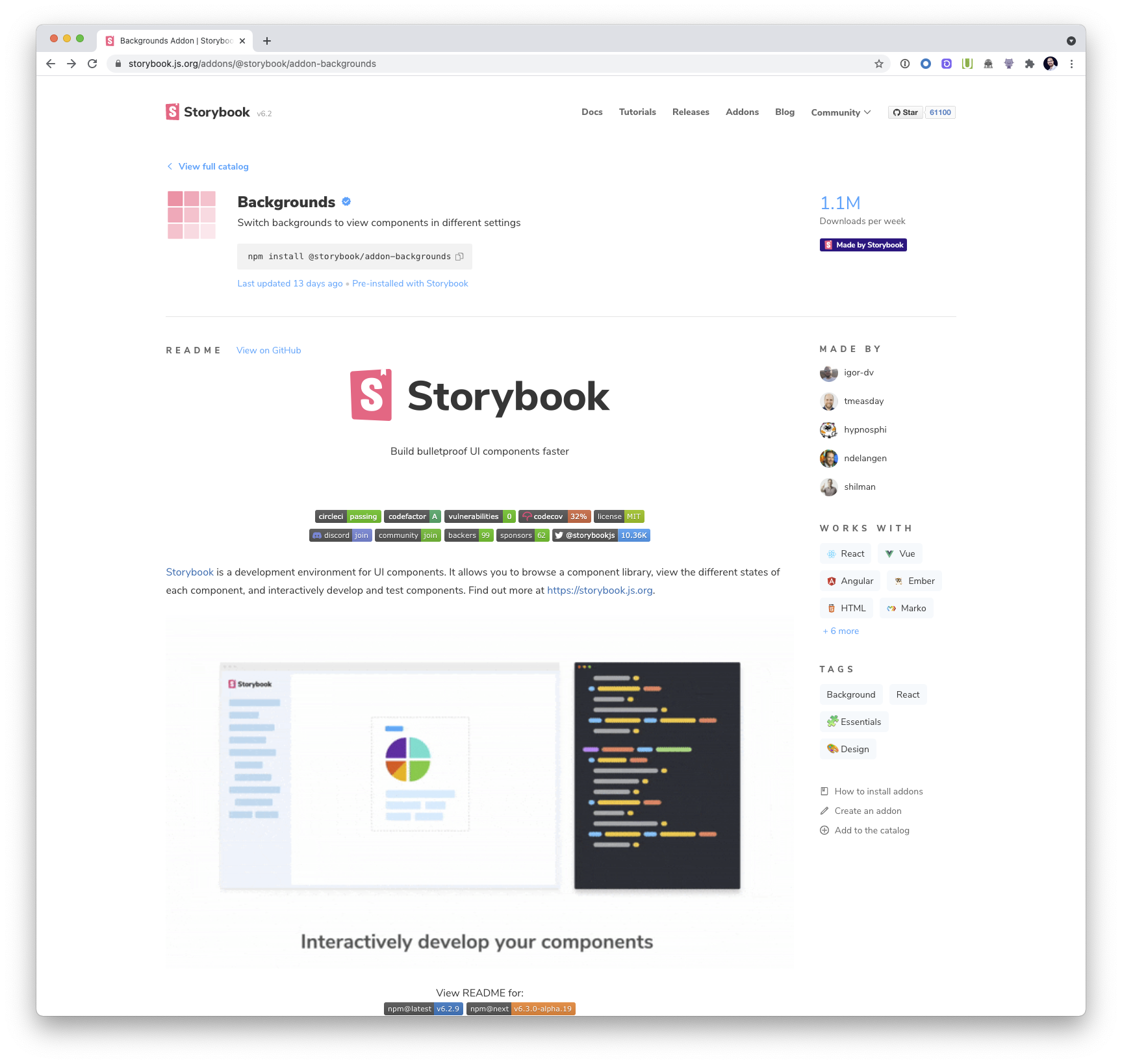 Addons Catalog Storybook Addon Xxx Display The Repo S Top Level Readme · Issue 263