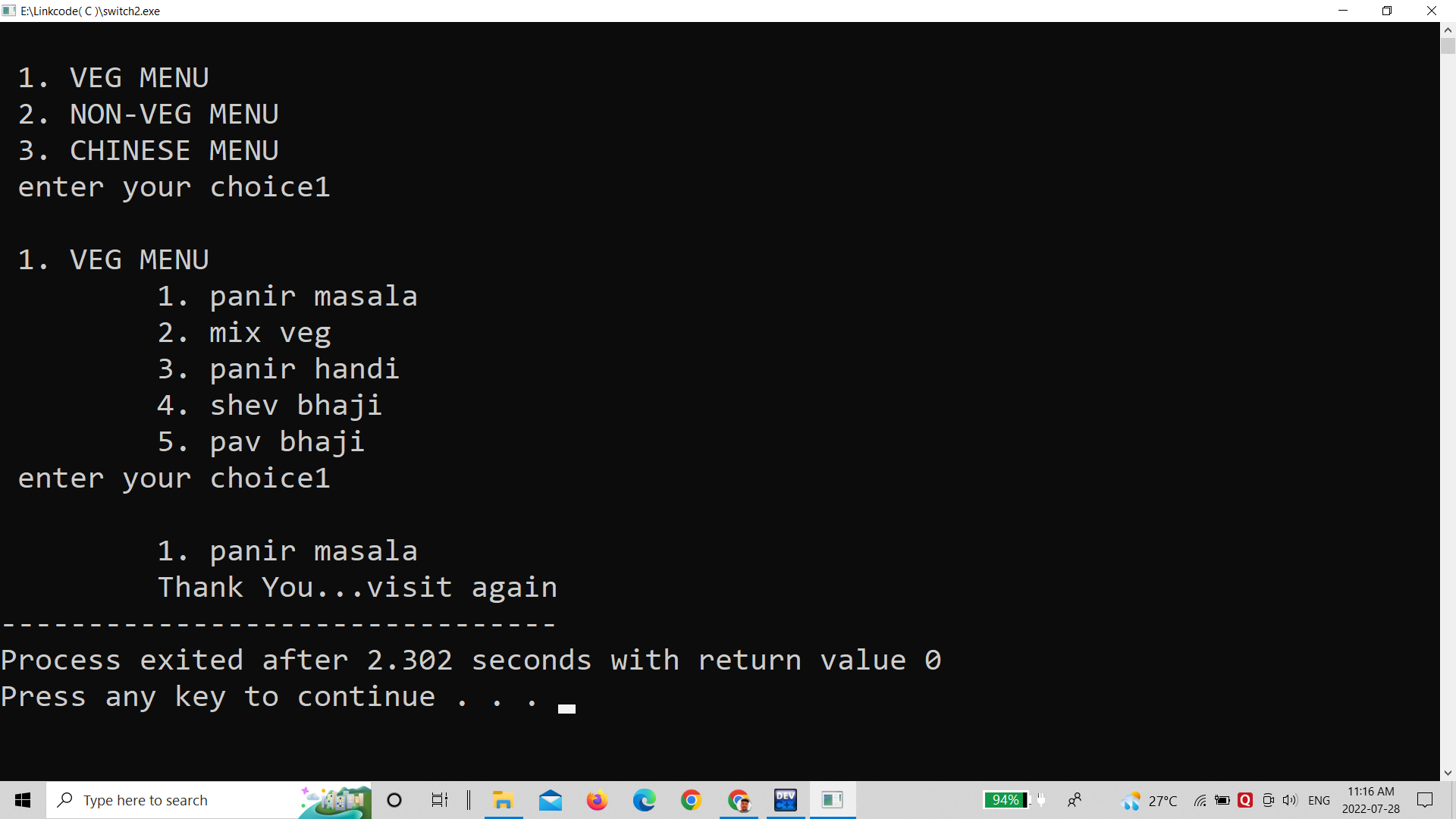 GitHub - rahulpatil0712/Hotel-menu-Card-in-C-: Print menu card using ...