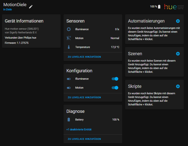 Philips Hue Motion Sensor works even {"on": false} · Issue #66964 · home-assistant/core · GitHub