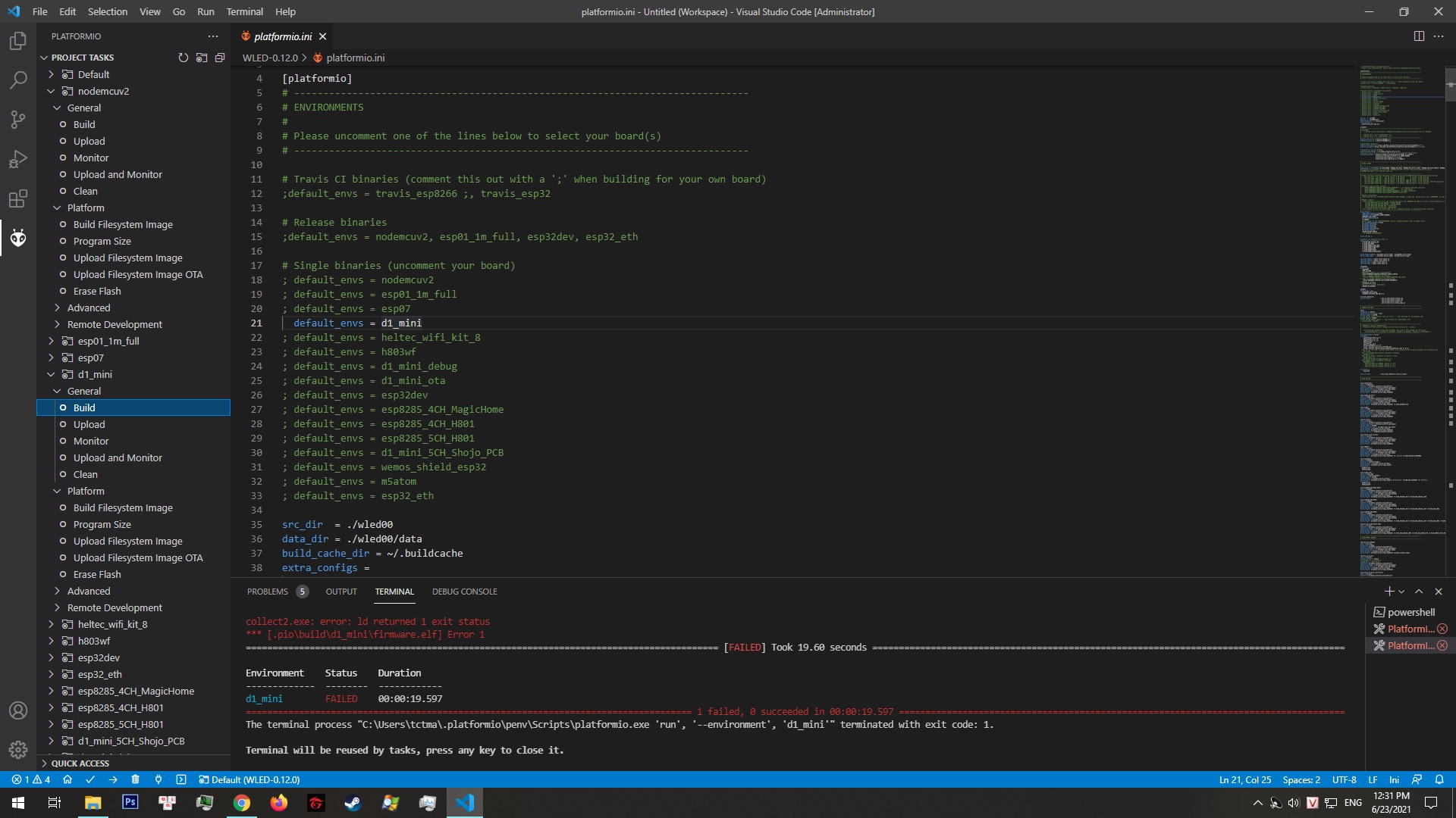 Help build size firmware .irom0.text' will not fit in region `irom0_0 ...