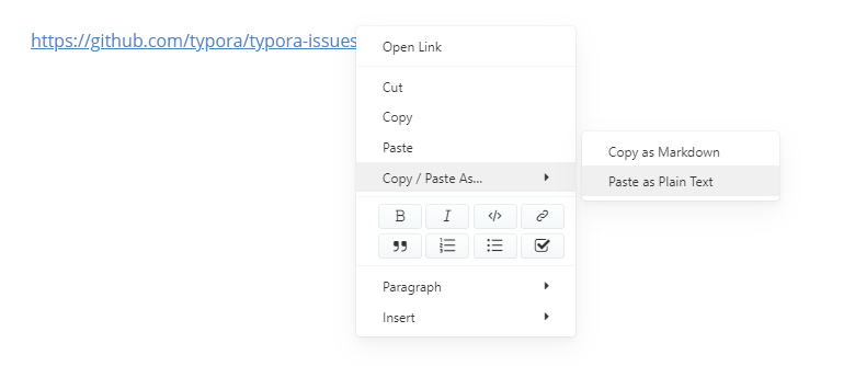 [Feature] provide option to paste links as plain text instead of converting it to hyperlink ...