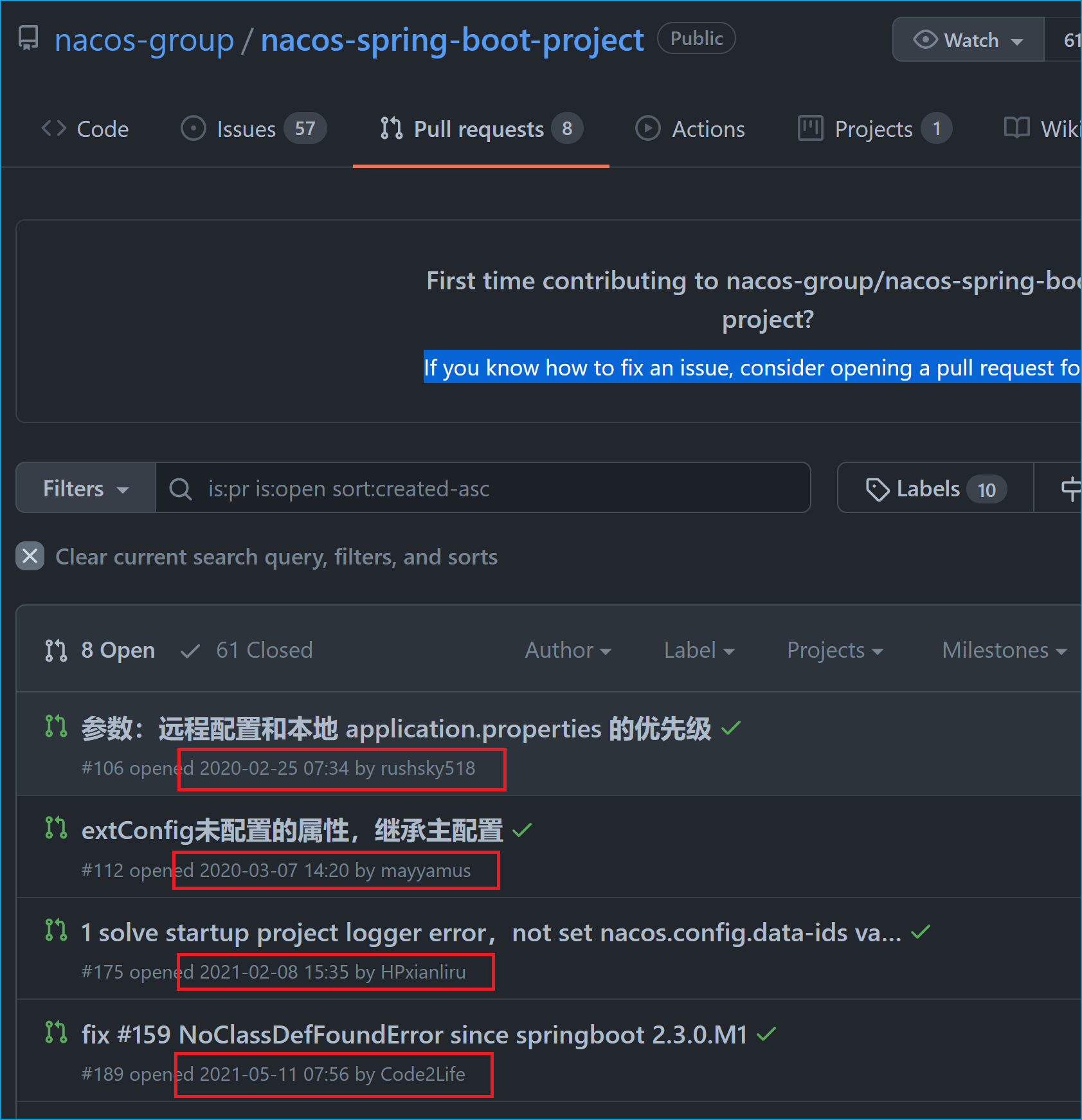 这个项目烂尾了吗 · Issue #214 · nacos-group/nacos-spring-boot-project · GitHub