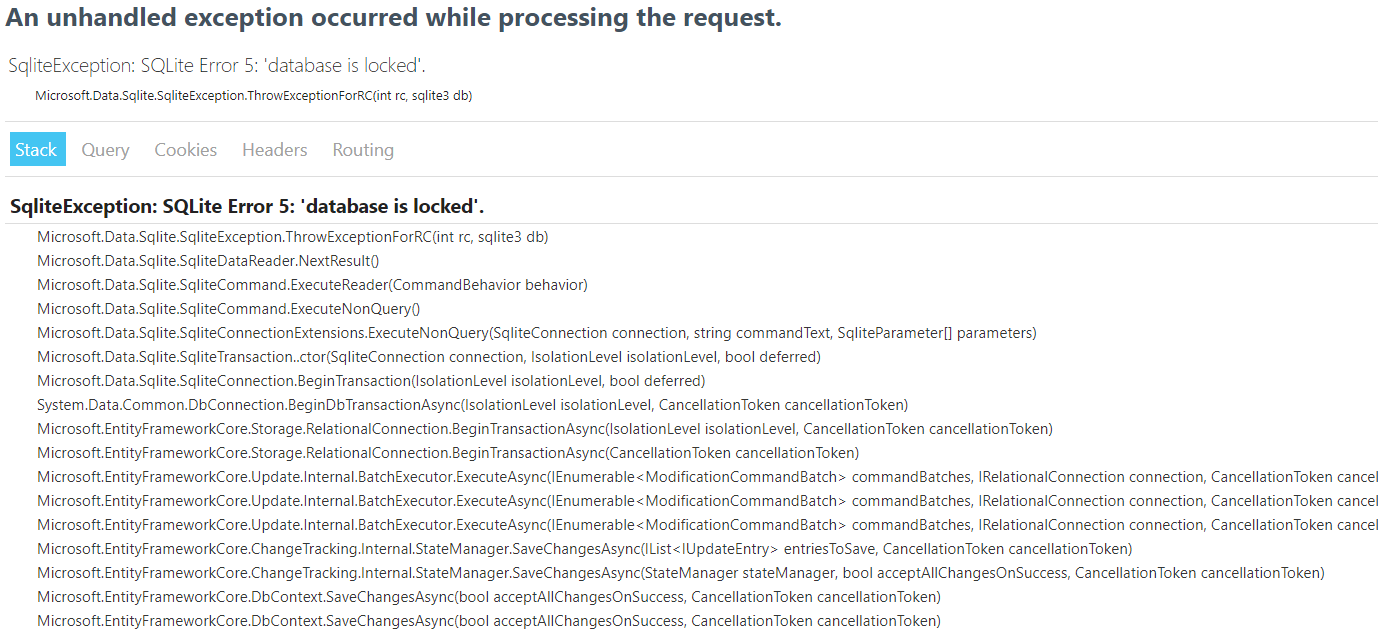 sqlite databse is locked · Issue #13738 · abpframework/abp · GitHub