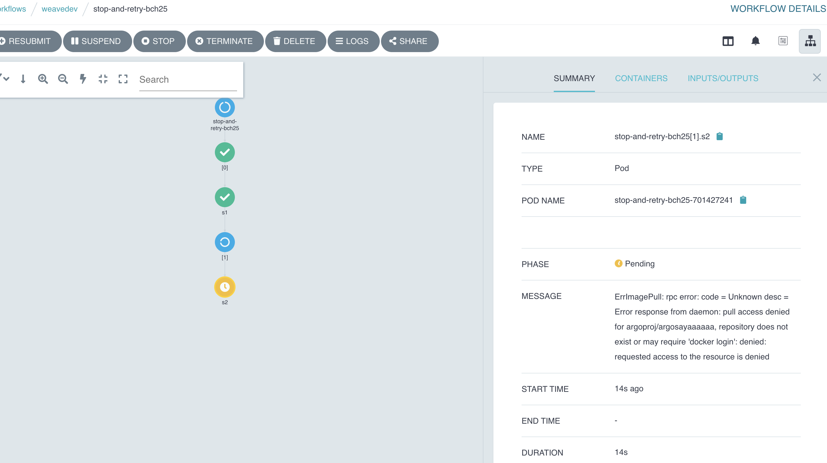 Stop and then retry does not work and changes Workflow orignal (pre stop) Node tree · Issue ...