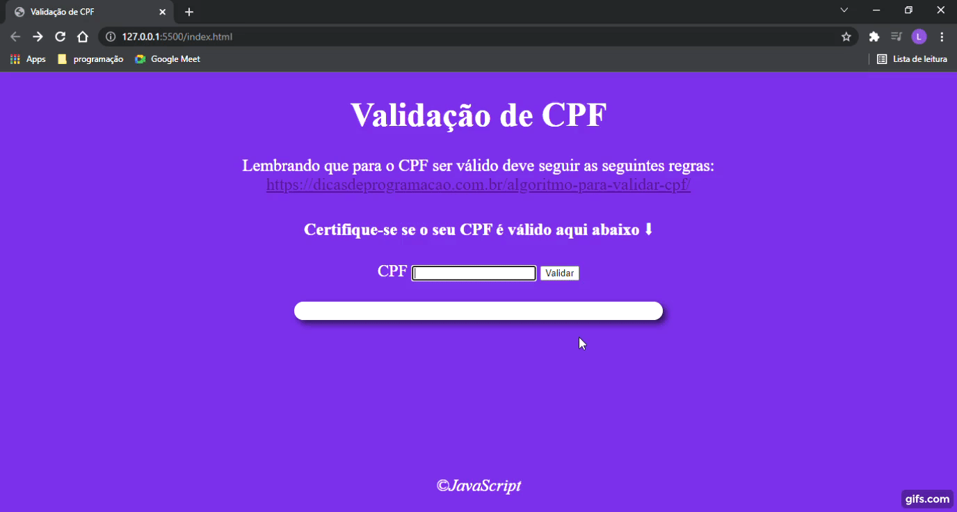 GitHub - lucasharzer/Validar_CPF_JavaScript: Web Site com validador de CPF usando javascript