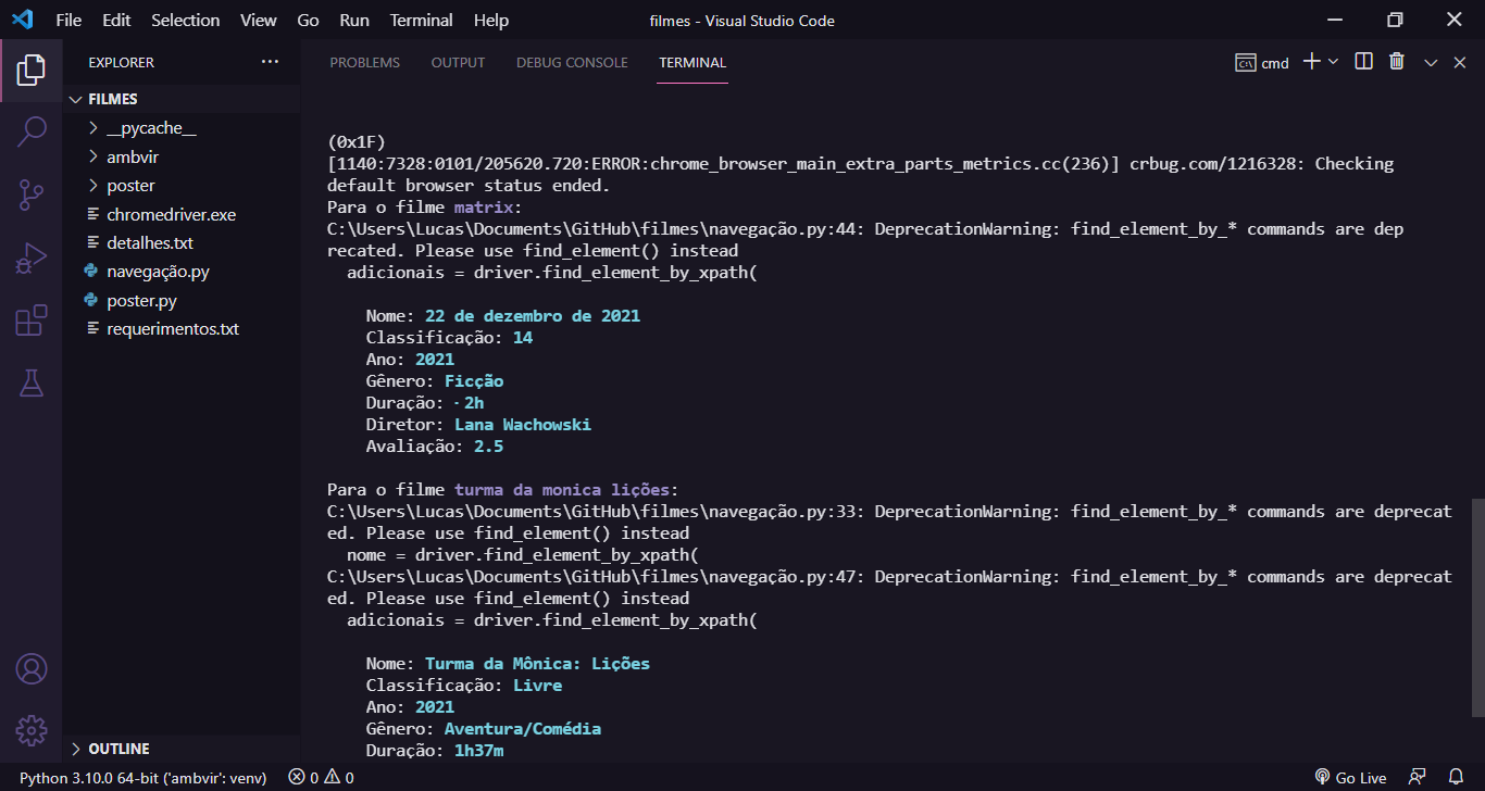 GitHub - lucasharzer/Selenium_Filmes