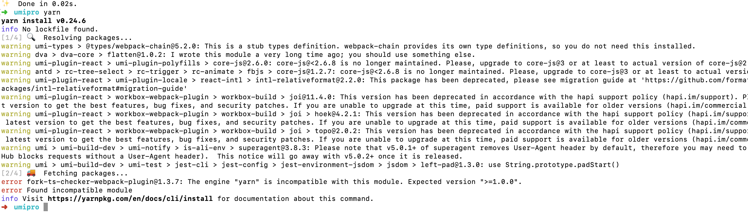 The create-react-app command failed to install the project properly and run · Issue #17050 ...
