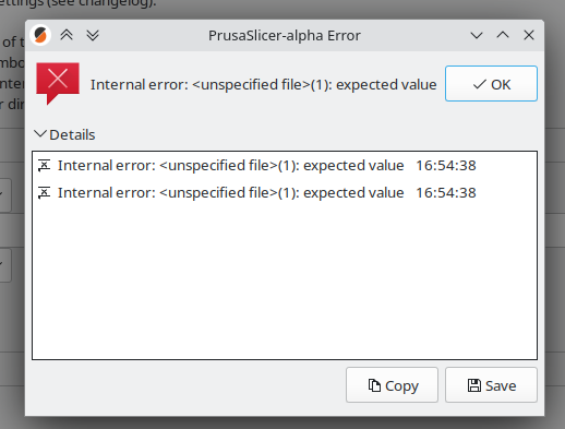 PrusaSlicer-2.6.0-alpha6 with Mainsail - "Test" button causes a error ...