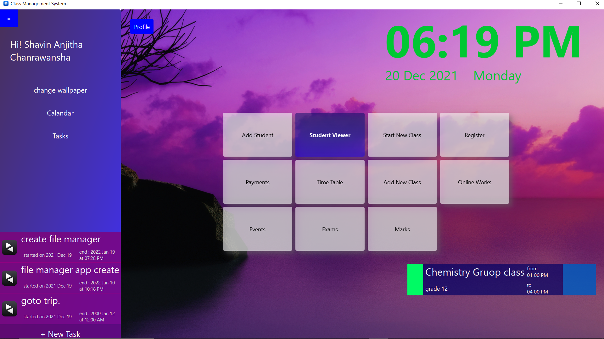 GitHub - ShavinAnjithaAlpha/ClassManagementSystem: samll system for managing educational innstitute.