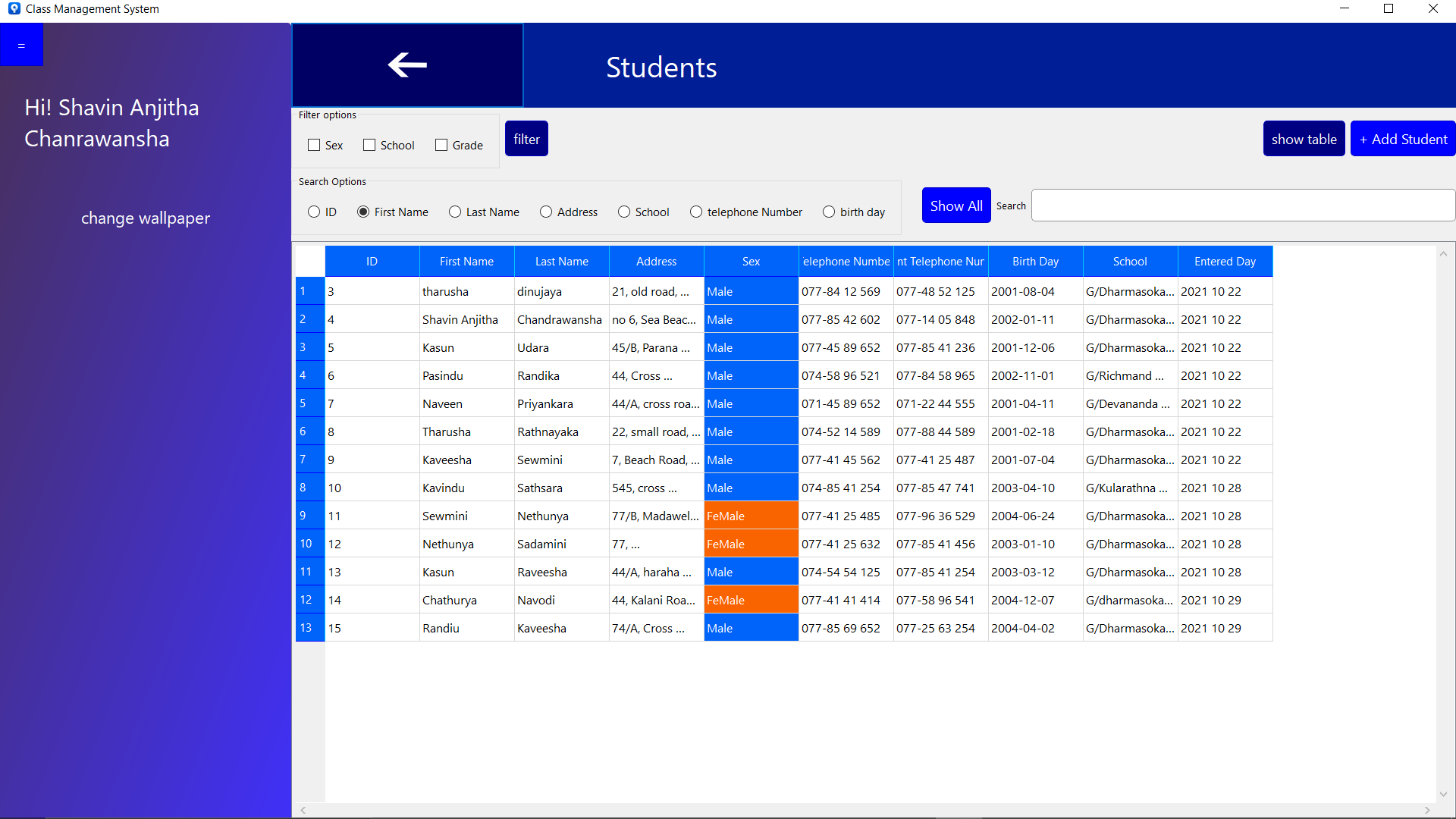 GitHub - ShavinAnjithaAlpha/ClassManagementSystem: samll system for managing educational innstitute.