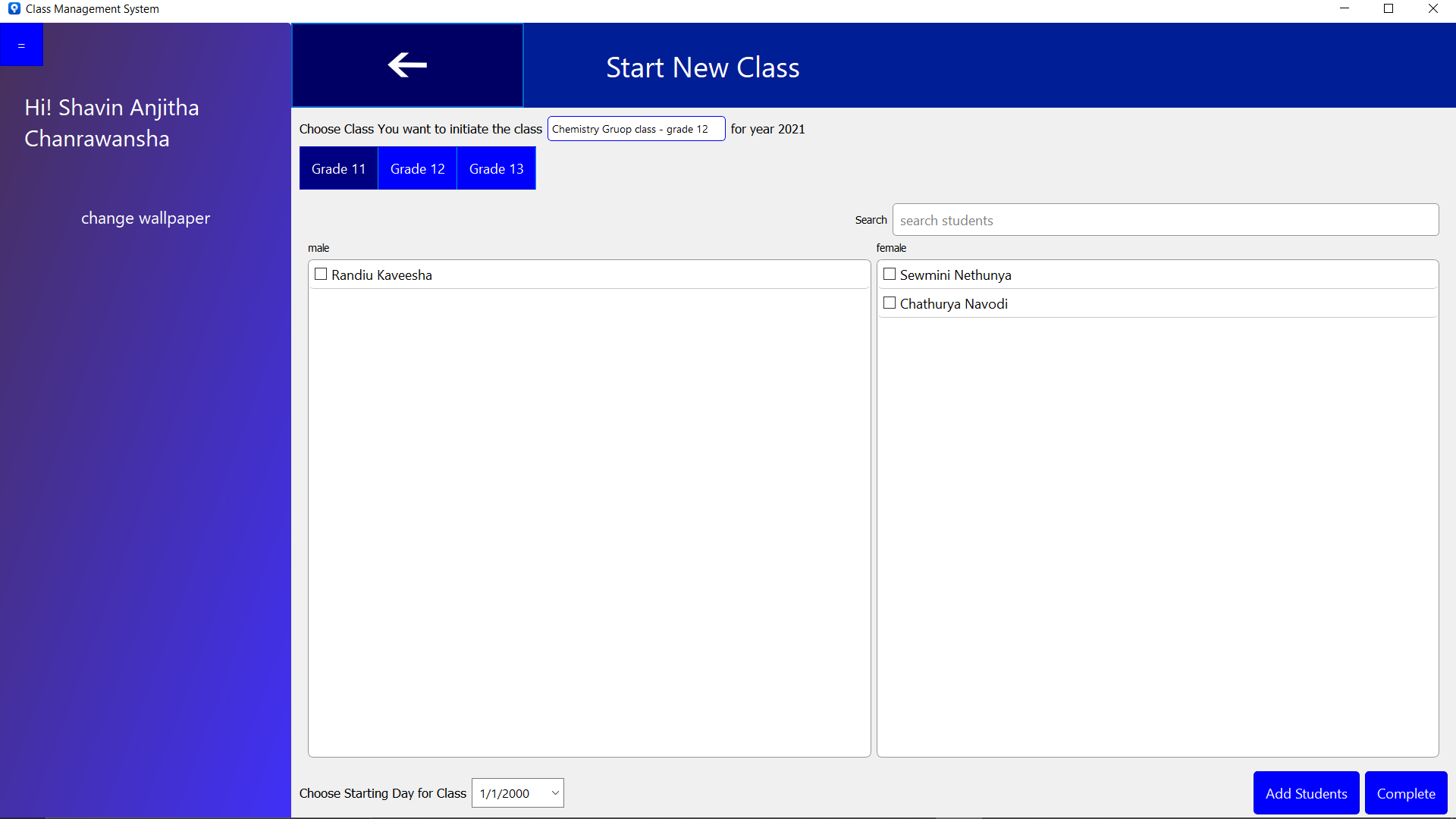 GitHub - ShavinAnjithaAlpha/ClassManagementSystem: samll system for managing educational innstitute.