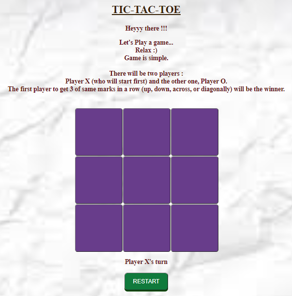 GitHub - gupta-shatakshi/Tic-Tac-Toe.github.io: Tic Tac Toe game using ...