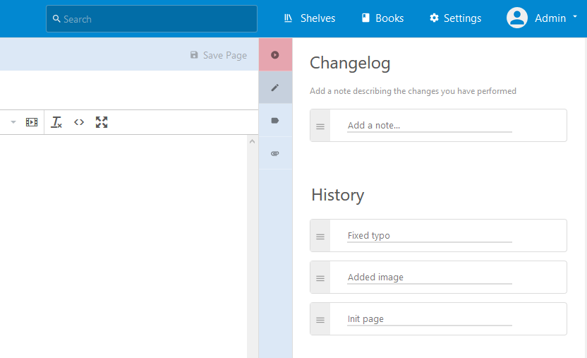 Feature Request: Option to require changelog & tags · Issue #1051 · BookStackApp/BookStack · GitHub
